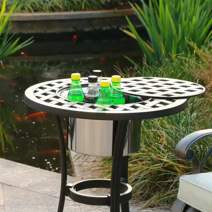 Sparta 21-inch Patio Round Table and Ice Bucket | iPatio Furniture